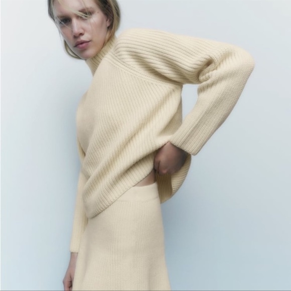 Zara | Sweaters | Zara 2 Piece Wool Blend High Collar And Skirt | Poshmark